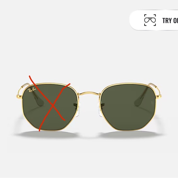 Ray-Ban | Accessories | Rayban Hexagonal Legend Gold Frames With Black ...